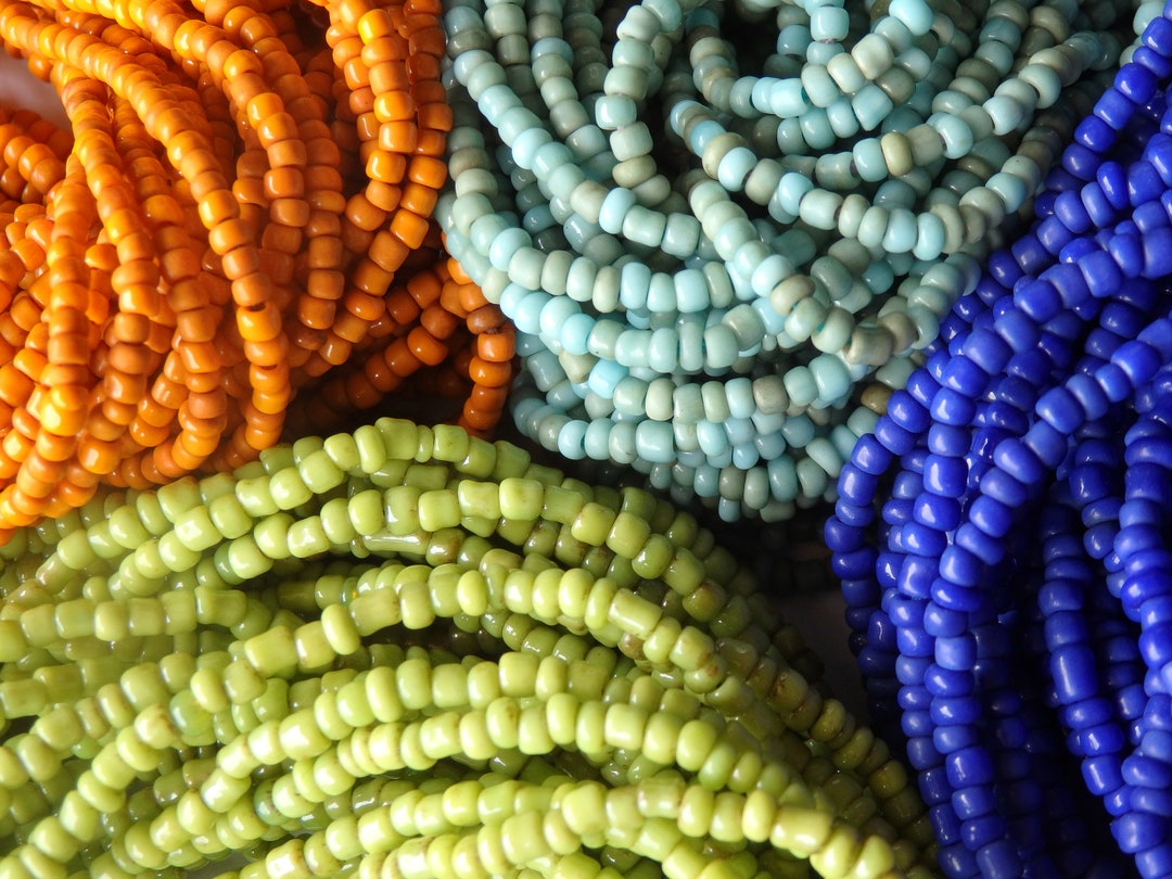 Tiny Handmade Glass Beads From Java Indonesia, 1.5-2mm, EXTRA LONG ...