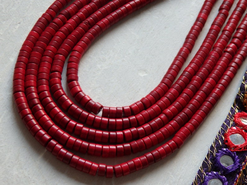 4x2mm Red Howlite Beads Small Howlite Heishi Beads in Coral - Etsy