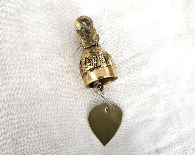 Thai Temple Bell, Small Brass Prayer Bell, 10cm / 4", Brass Wind Chime ...