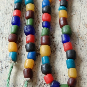 Handmade Glass Beads From Indonesia, ASSORTED Colours, 24 Strand, 7 ...