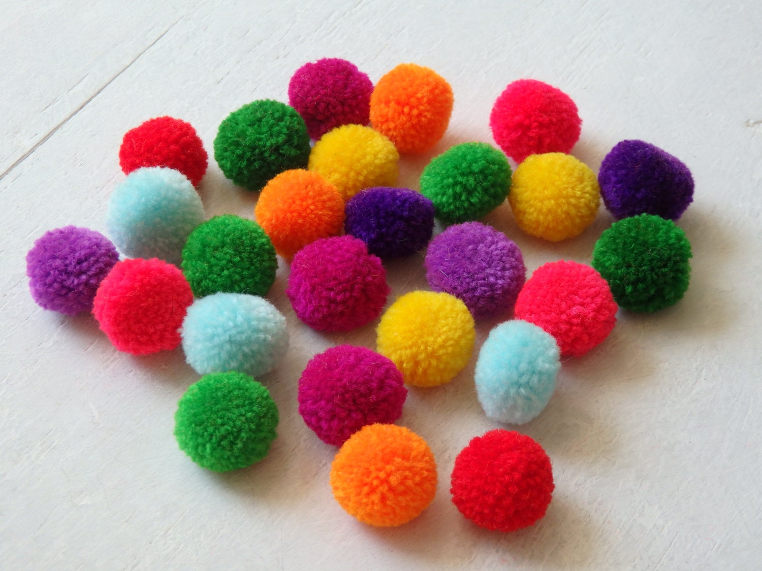 25 Hmong Hill Tribe Pom Poms Assorted Colours Approx. | Etsy