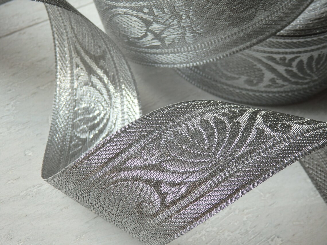 2 Yds. Silver Sari Border Indian Sari Trim in Silver 38mm / - Etsy