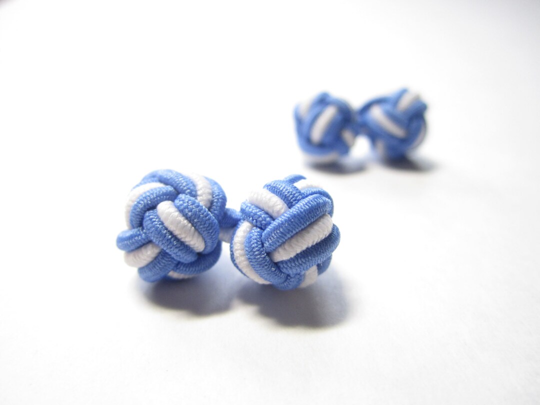 Chinese Knot Cuff Links, Light Blue & White, Groomsmen Gift, Stocking ...