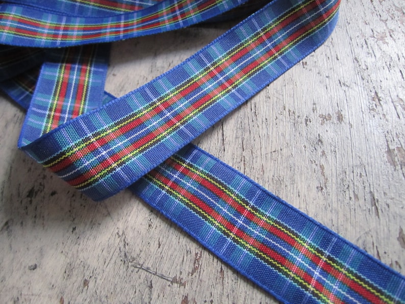 5 Yds. Blue & Red Tartan Ribbon Plaid Trim 1 /25mm - Etsy