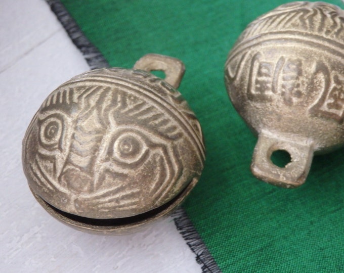 Tibetan Tiger Bell, SUPER MEGA Size, 45x55mm, ONE, Tibetan Brass Bell ...