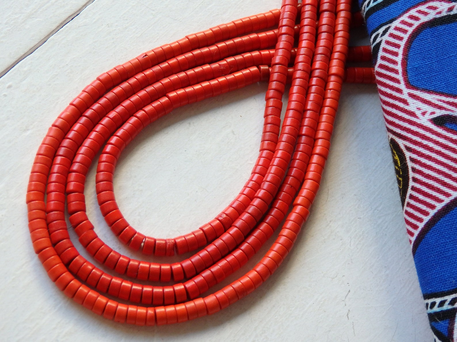 4x2mm Orange-red Howlite Beads Small Orange Howlite Heishi - Etsy