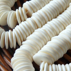 12mm Bone Beads From India, Irregular Creamy WHITE Discs, Bone Disc ...