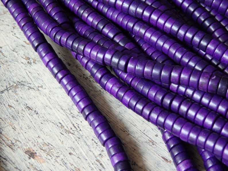 6x3mm Purple Howlite Heishi Beads Royal Purple Irregular - Etsy