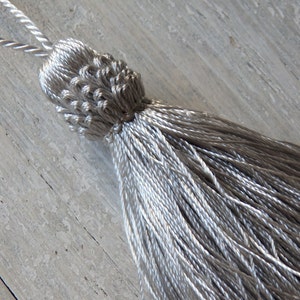 Large Silky Silver Tassel, ONE, Silver Tassel With Pineapple Head for ...