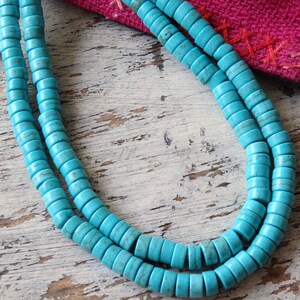 6x3mm Turquoise Howlite Heishi Beads, Howlite Beads, Faux Turquoise ...