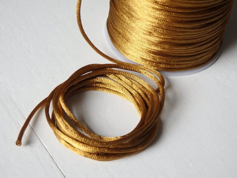 10 Yds. Satin Rattail Cord Antique Gold 2mm Satin Cord for - Etsy