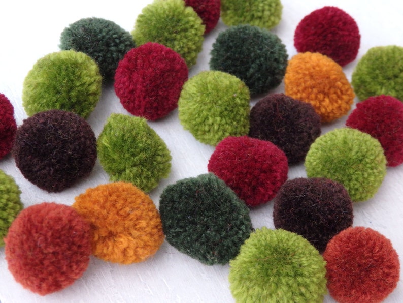 25 Hmong Hill Tribe Pom Poms Standard Size Autumnal Colours - Etsy