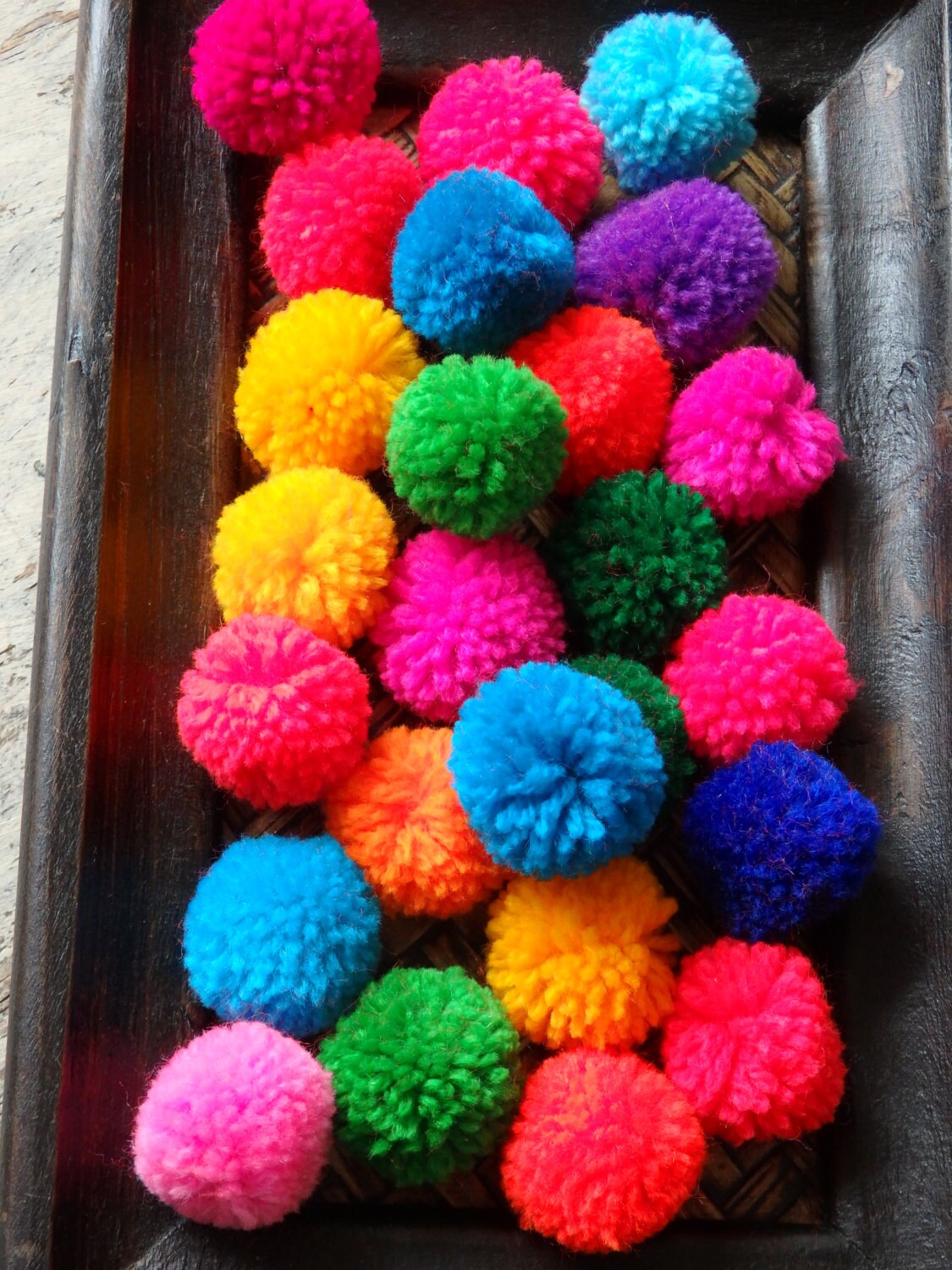 25 Hmong Hill Tribe Pom Poms Assorted Colours Standard Size - Etsy