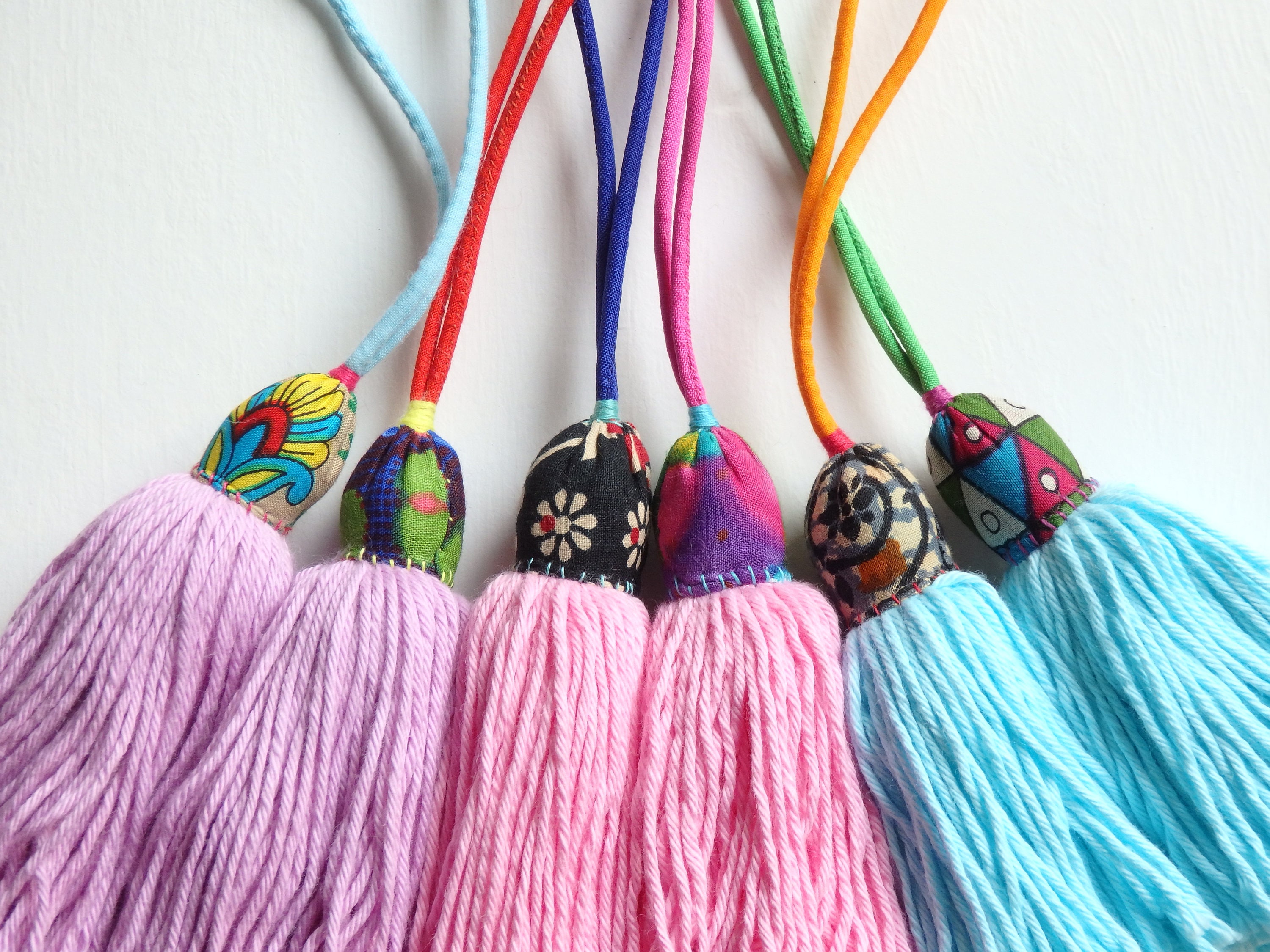 Handmade Hmong Tassel ONE Pastel Shades Yarn Hill Tribe | Etsy