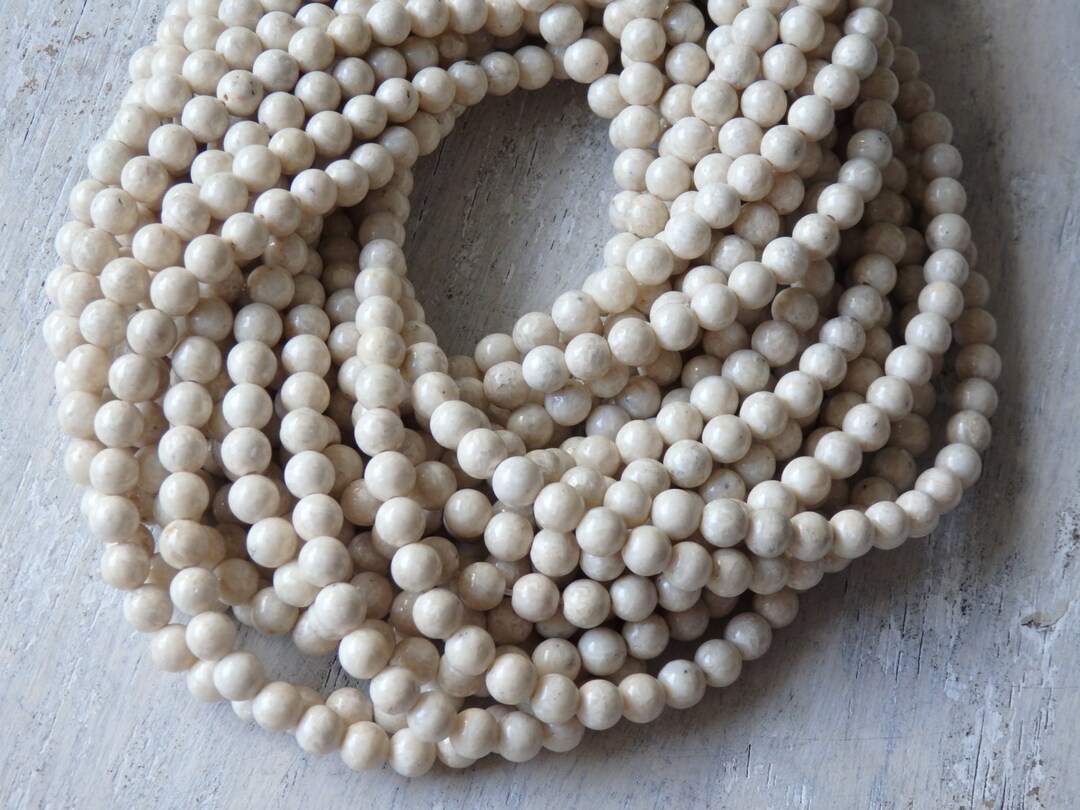 6mm River Stone Beads, Natural Creamy Ivory Colored River Stone Beads ...