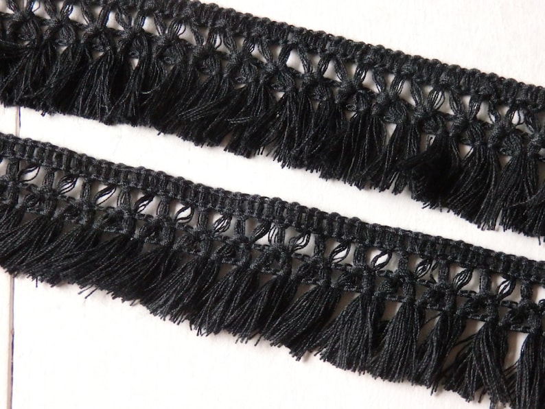 2 Yds. Black Fringed Tassel Trim Black Trim With Fringe 32mm - Etsy