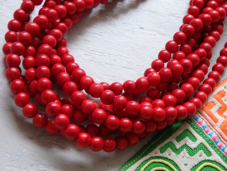 6mm Red Howlite Beads Dyed Howlite Beads 6mm Round Red - Etsy