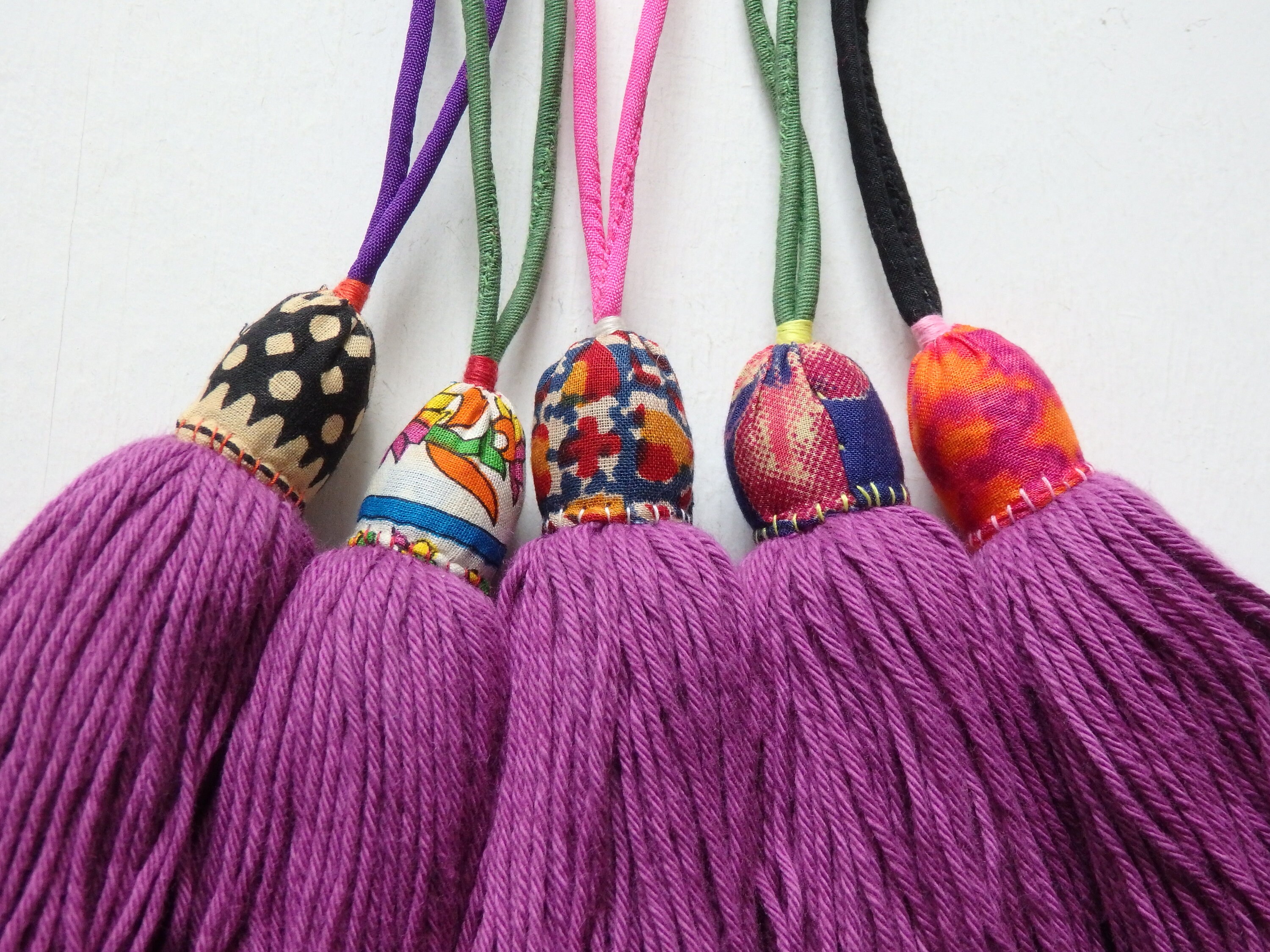 Handmade Hmong Tassel PLUM PURPLE Yarn Hill Tribe Tassel With - Etsy
