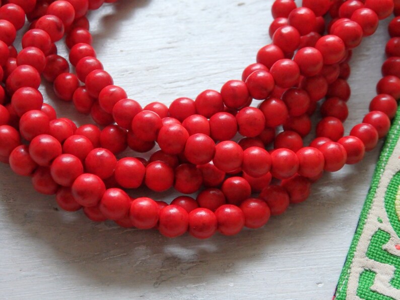 6mm Red Howlite Beads Dyed Howlite Beads 6mm Round Red - Etsy