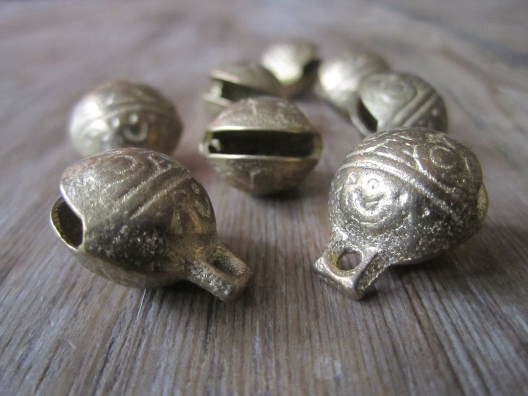 2 Tibetan Tiger Bells, Medium Size, Lucky Brass Tibetan Bells, Amulets ...