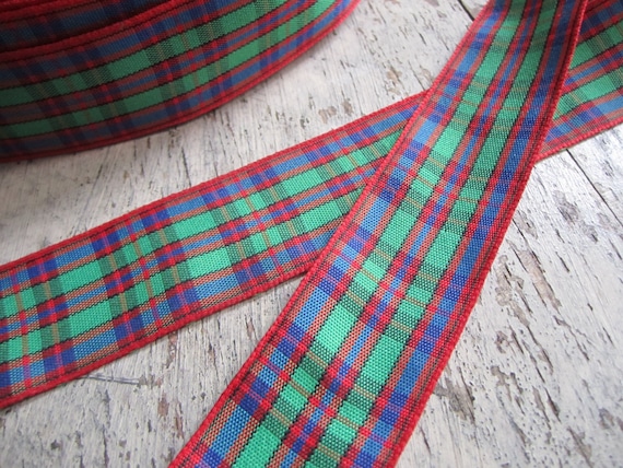 5 Yds. Red Green & Blue Tartan Ribbon Plaid Trim 30mm Wide | Etsy