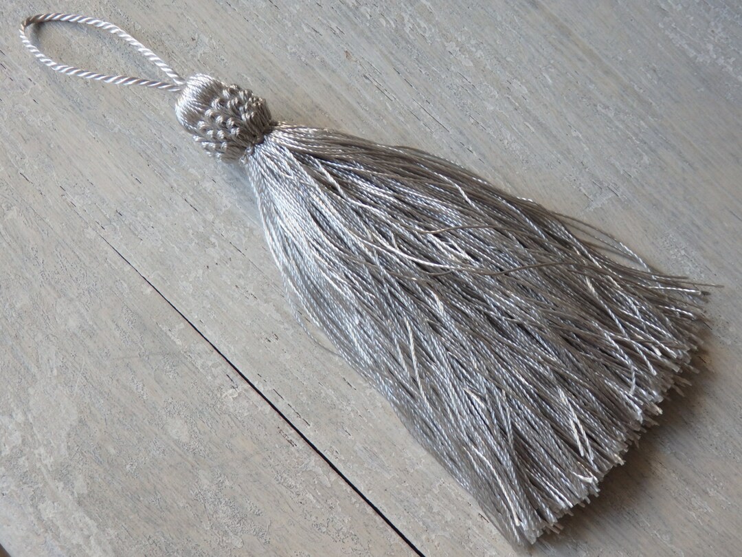 Large Silky Silver Tassel, ONE, Silver Tassel With Pineapple Head for ...