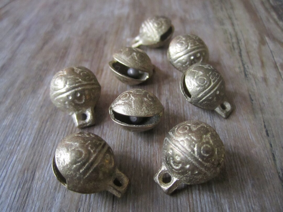 10 Small Tibetan Tiger Bells, Brass Tibetan Bells for Malas, Jewellery ...