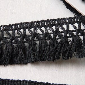 2 Yds. Black Fringed Tassel Trim, Black Trim With Fringe, 32mm / 1.25 ...