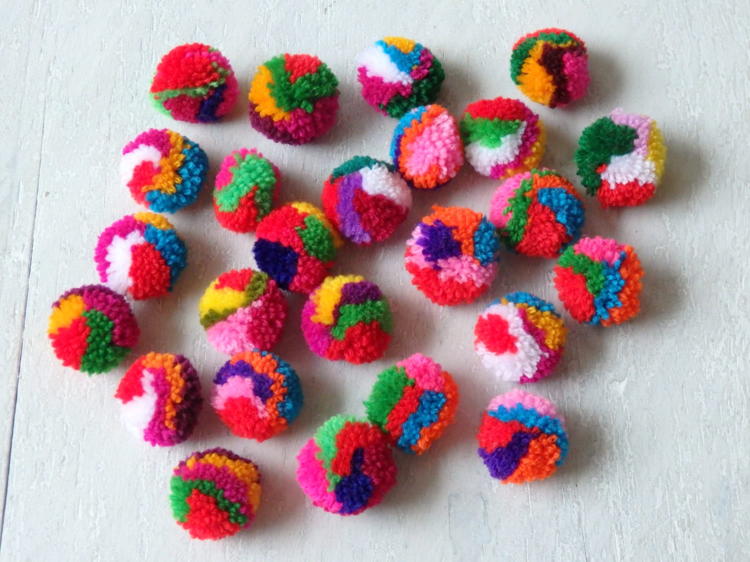 25 Hmong Hill Tribe Pom Poms Standard Size Ethnic Yarn Pom | Etsy