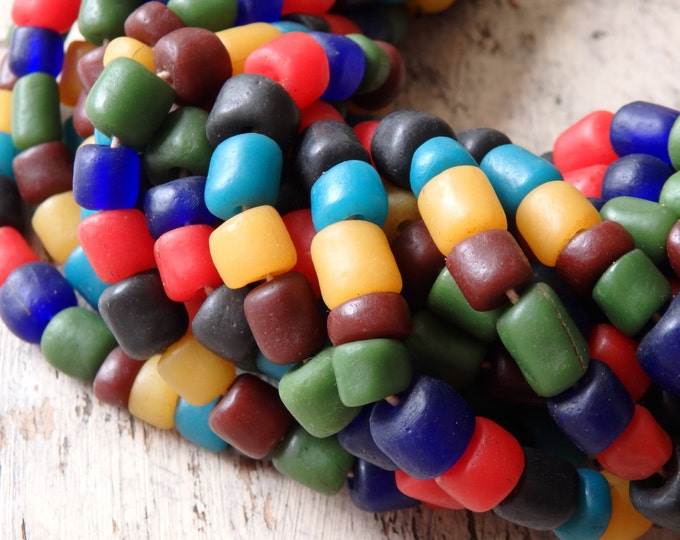 Handmade Glass Beads From Indonesia, ASSORTED Colours, 24" Strand, 7 ...