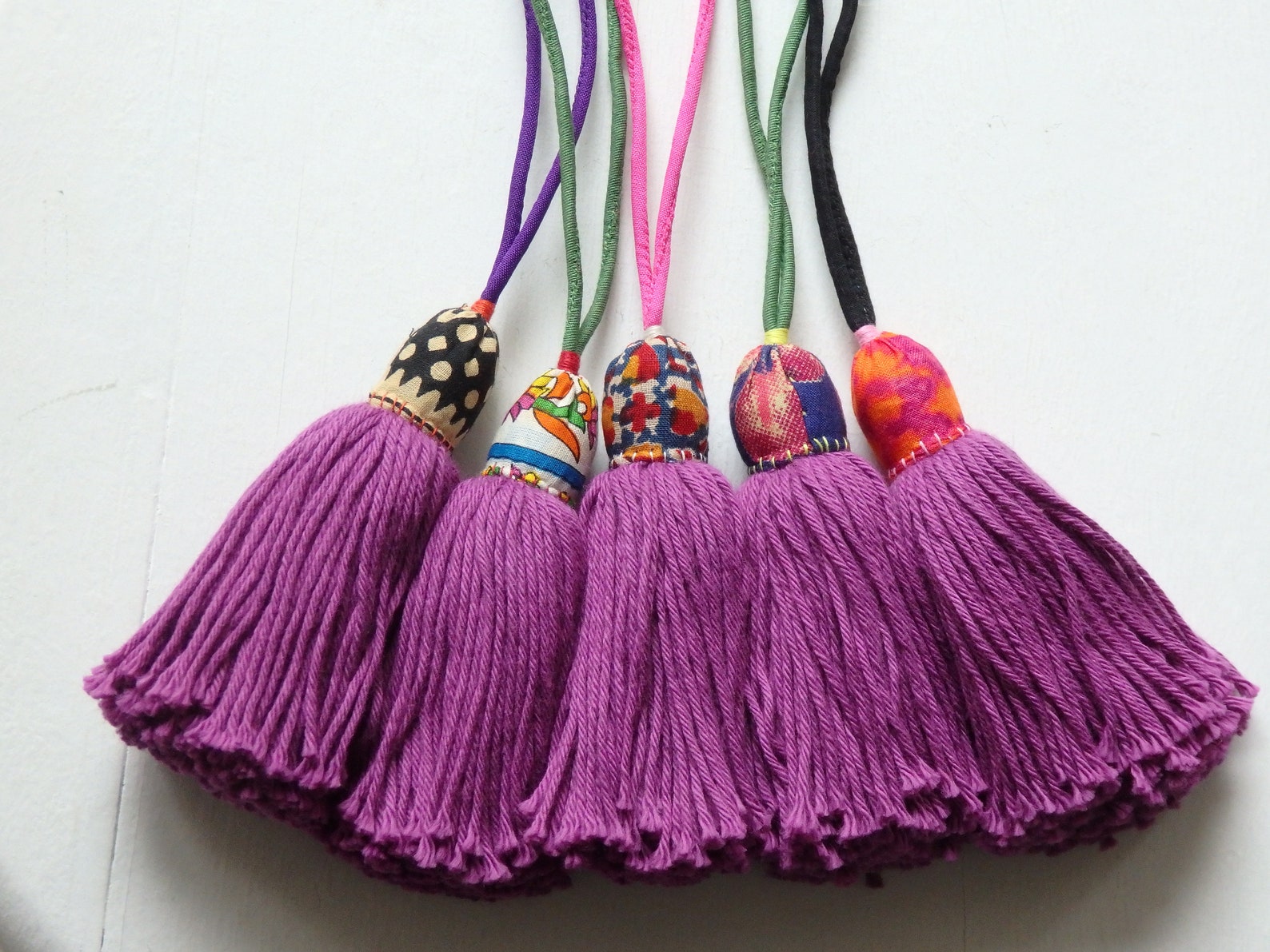 Handmade Hmong Tassel PLUM PURPLE Yarn Hill Tribe Tassel With - Etsy