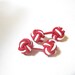 Chinese Knot Cufflinks, RED & WHITE, Elastic Cord Cuff Links, Groomsmen ...
