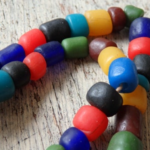 Handmade Glass Beads From Indonesia, ASSORTED Colours, 24 Strand, 7 ...
