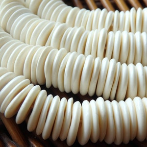 12mm Bone Beads From India, Irregular Creamy WHITE Discs, Bone Disc ...