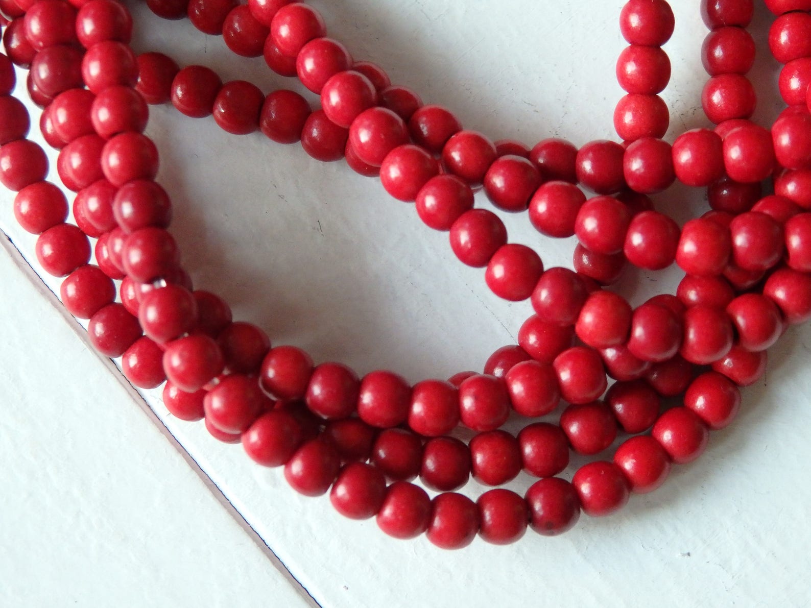 4mm Howlite Beads DARKER RED Dyed Howlite Small Round Red - Etsy