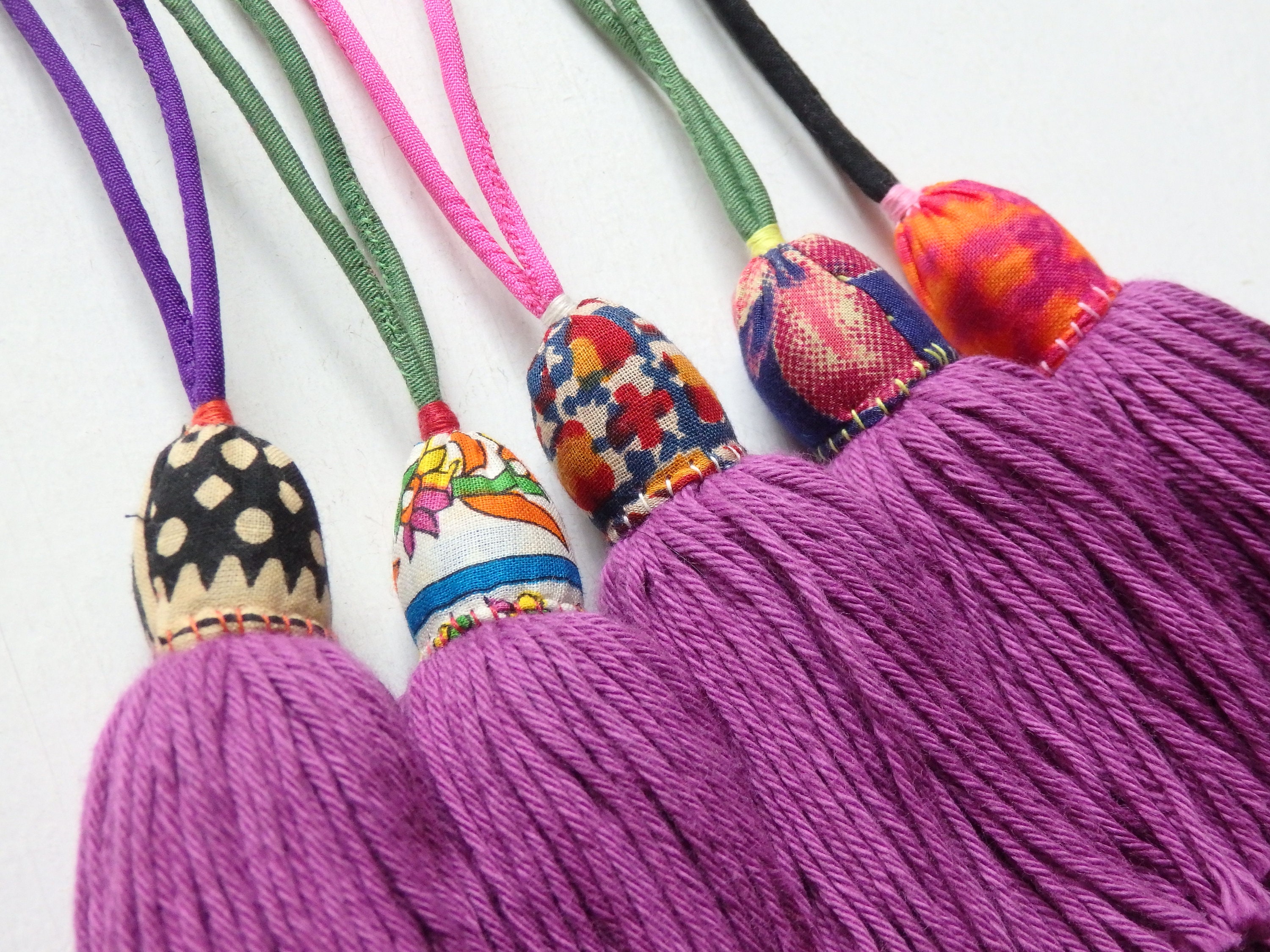 Handmade Hmong Tassel PLUM PURPLE Yarn Hill Tribe Tassel With - Etsy