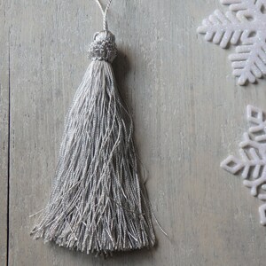 Large Silky Silver Tassel, ONE, Silver Tassel With Pineapple Head for ...