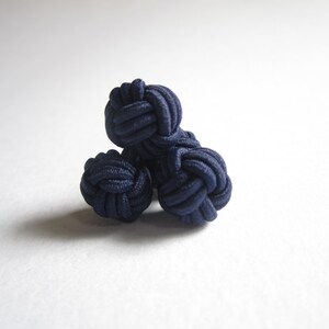 Chinese Knot Cuff Links Very DARK BLUE Stretch Knot Cuff | Etsy
