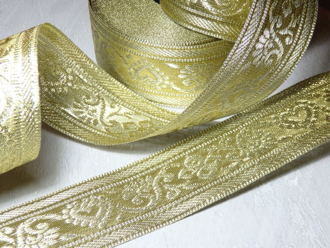 2 Yds. Gold Sari Border, Indian Sari Trim in Gold, 38mm / 1.5", Wedding ...