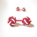 Chinese Knot Cufflinks, RED & WHITE, Elastic Cord Cuff Links, Groomsmen ...