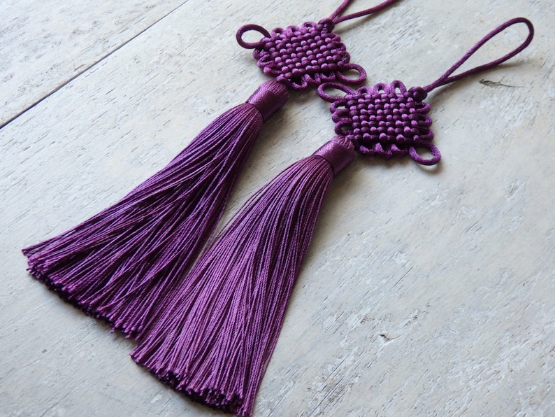 Chinese Infinity Knot Tassels PLUM PURPLE One Pair Purple - Etsy