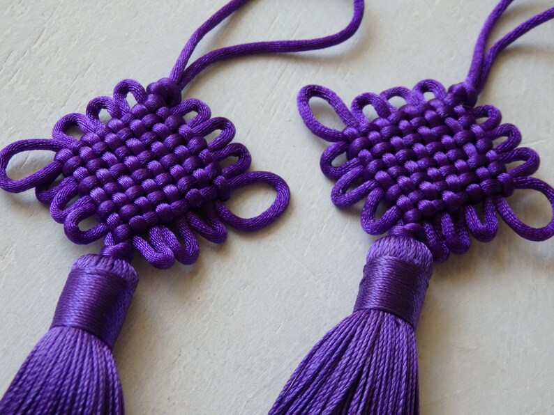 Chinese Infinity Knot Tassels ROYAL PURPLE One Pair Lucky - Etsy