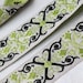 1 Yd. Exotic Trim in Green, 40mm Wide, Jacquard Trim in Dark & Lime ...