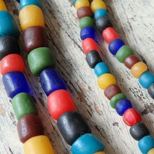 Handmade Glass Beads From Indonesia, ASSORTED Colours, 24 Strand, 7 ...
