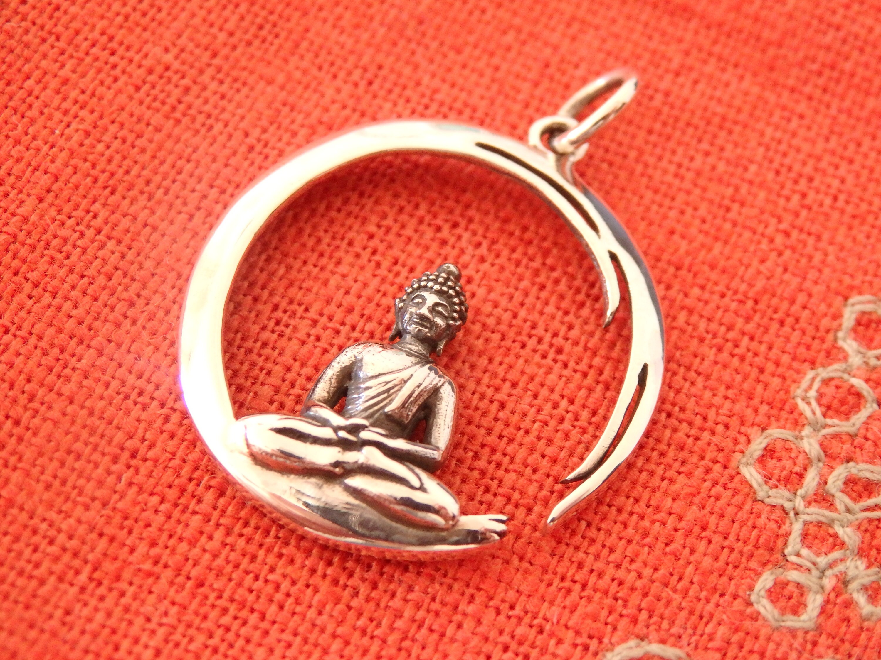 925 Sterling Silver Buddha Pendant Japanese Enso Circle | Etsy