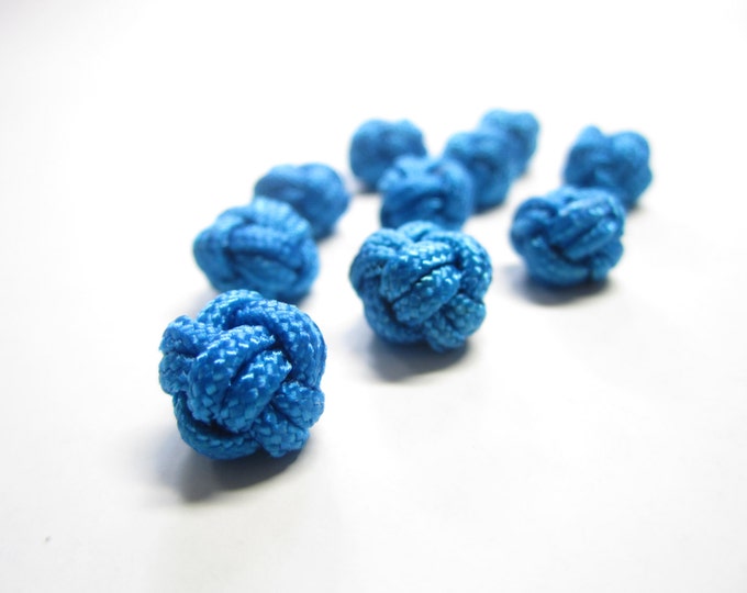 Chinese Knots, 20 Medium TURQUOISE BLUE Fabric Knot Buttons, Approx. 7 ...