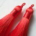 2 Silky Red Tassels, Tassels With Small Loop for Jewelry, Malas ...