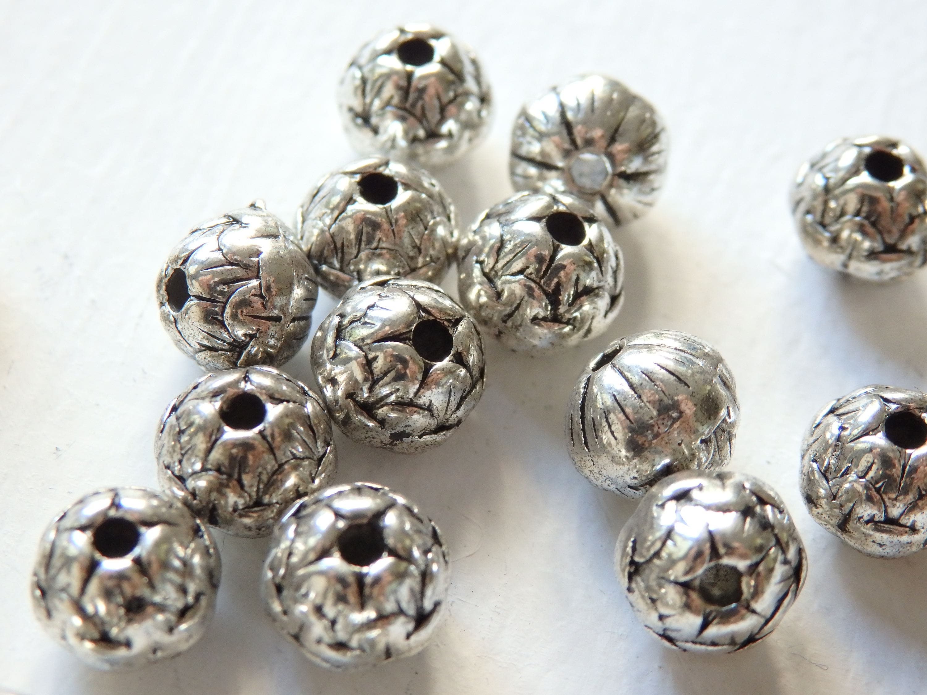 20 Silver Lotus Flower Beads 8x7mm Silver Tone Lotus Beads - Etsy Hong Kong
