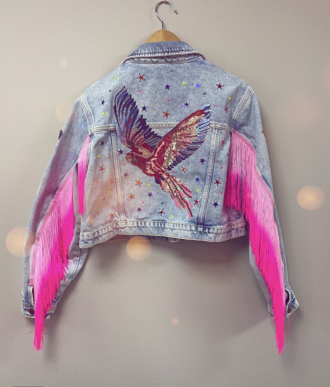 Upcycled Festival Denim Jacket Boho Jean Jacket Preloved Denim Jacket ...