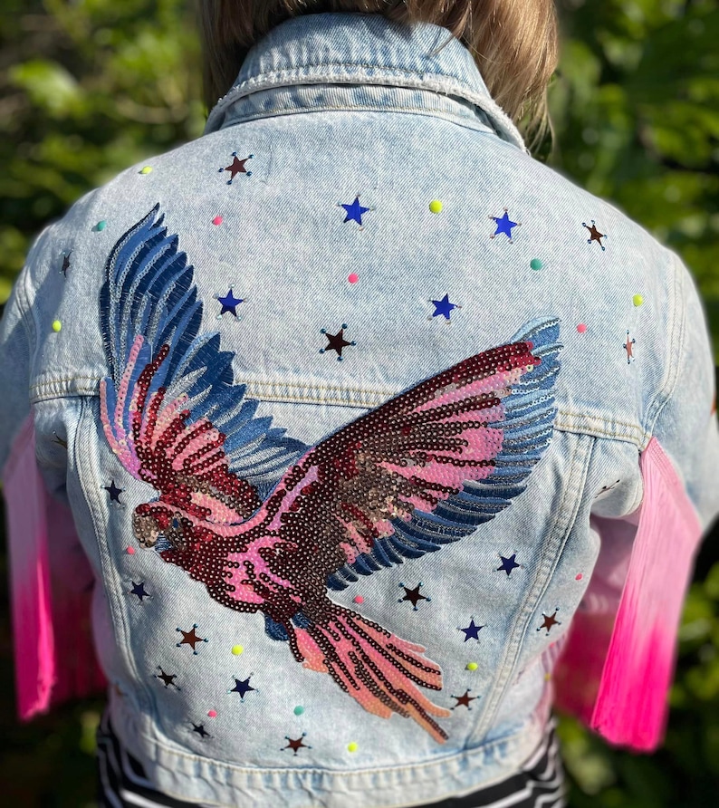 Upcycled Festival Denim Jacket Boho Jean Jacket Preloved Denim Jacket ...